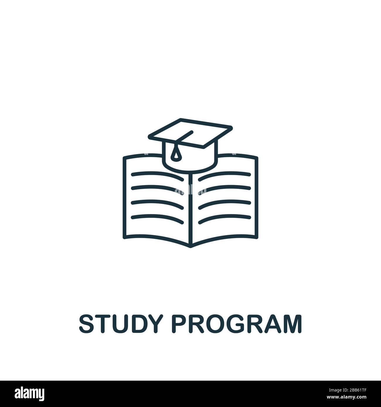 Study Program icon from e-learning collection. Simple line element Study Program symbol for ...