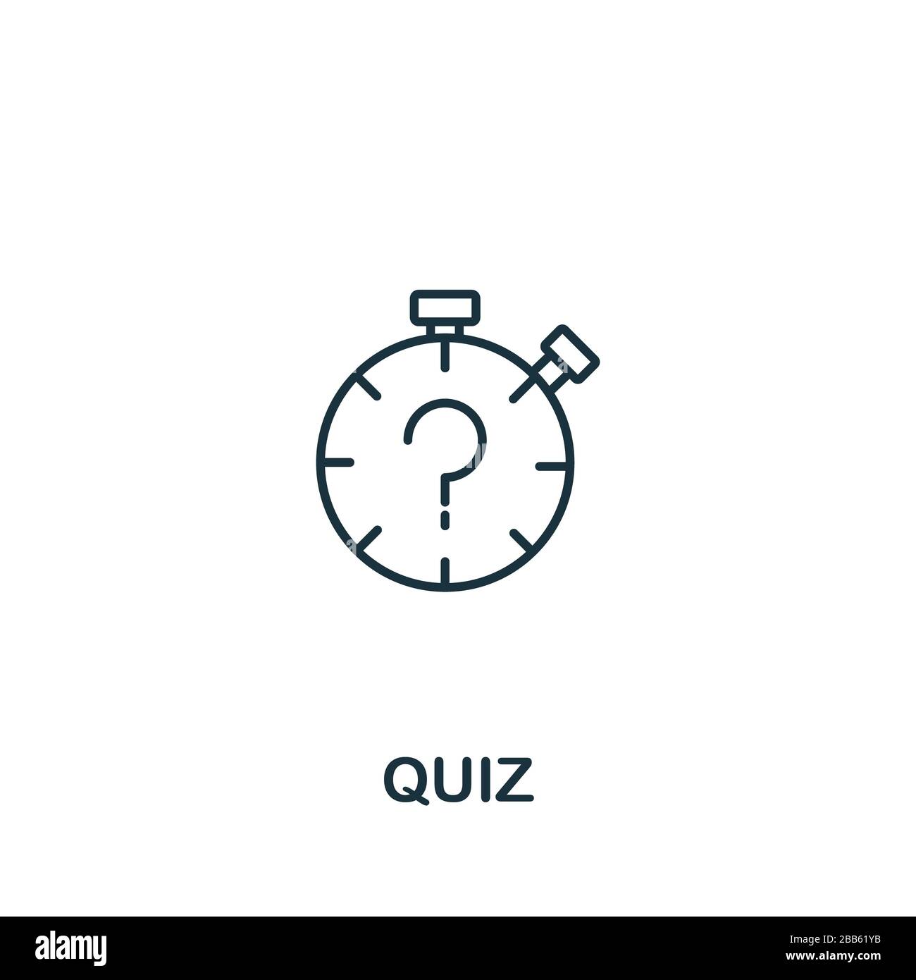 Quiz icon from e-learning collection. Simple line element Quiz symbol ...