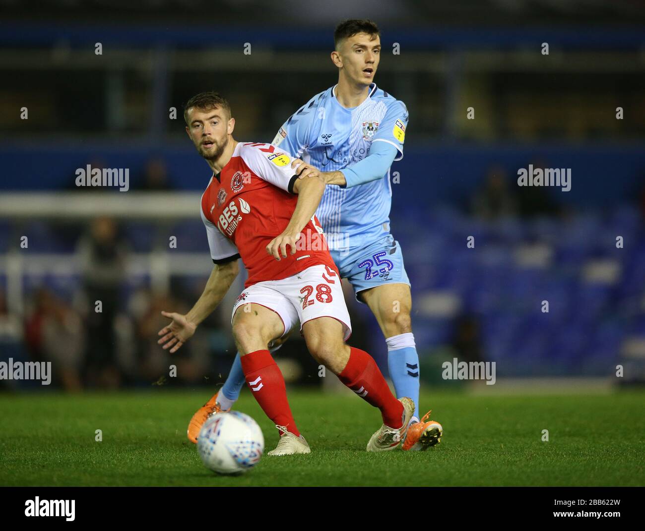 Coventry City's Zain Westbrooke (right) and Fleetwood Town's Jack ...