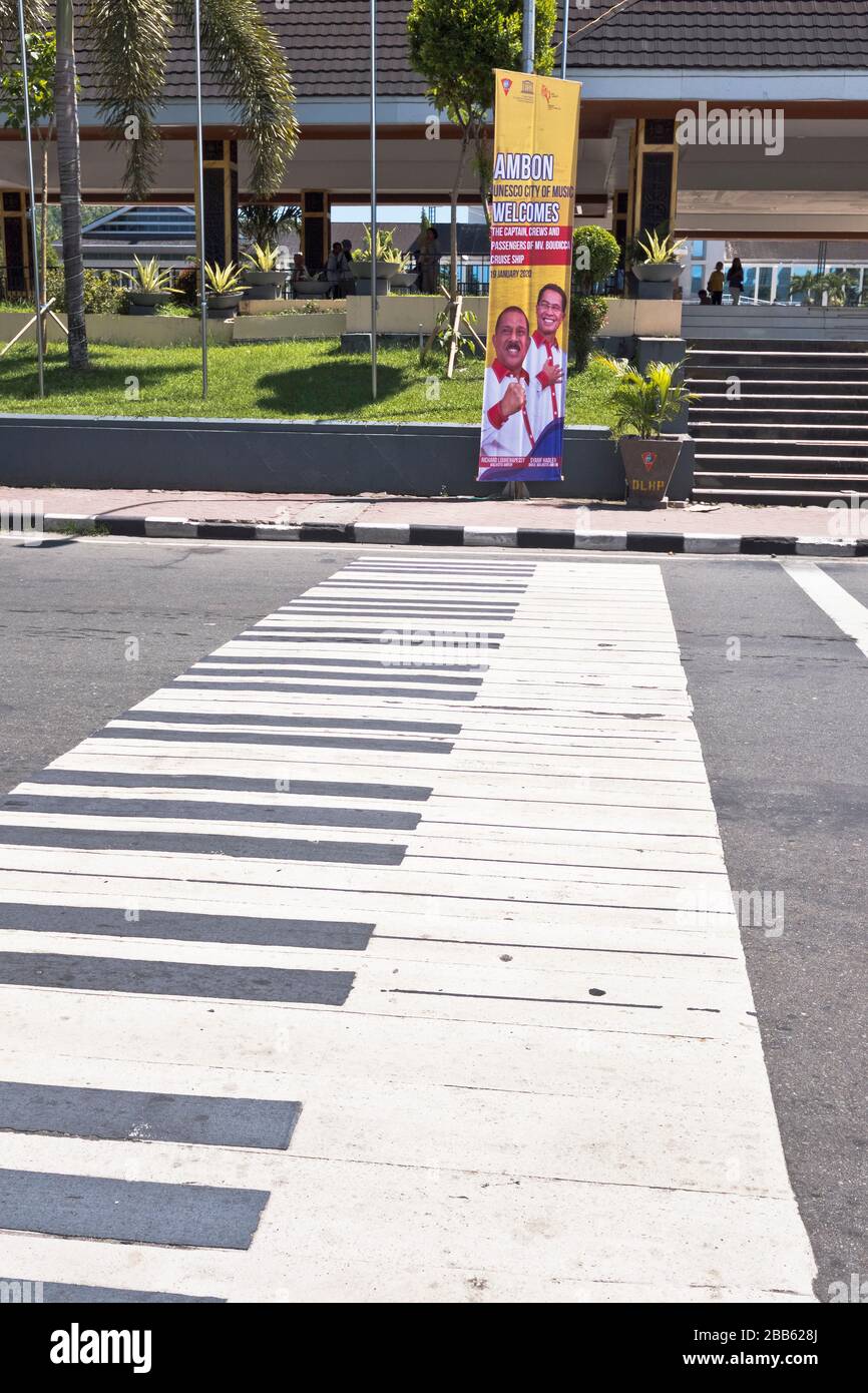 dh City of music AMBON MALUKU INDONESIA Zebra pedestrian crossing piano ...