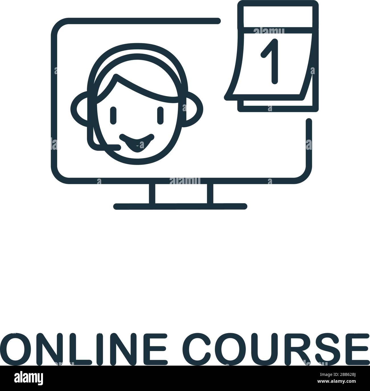 Online Course icon from e-learning collection. Simple line element ...