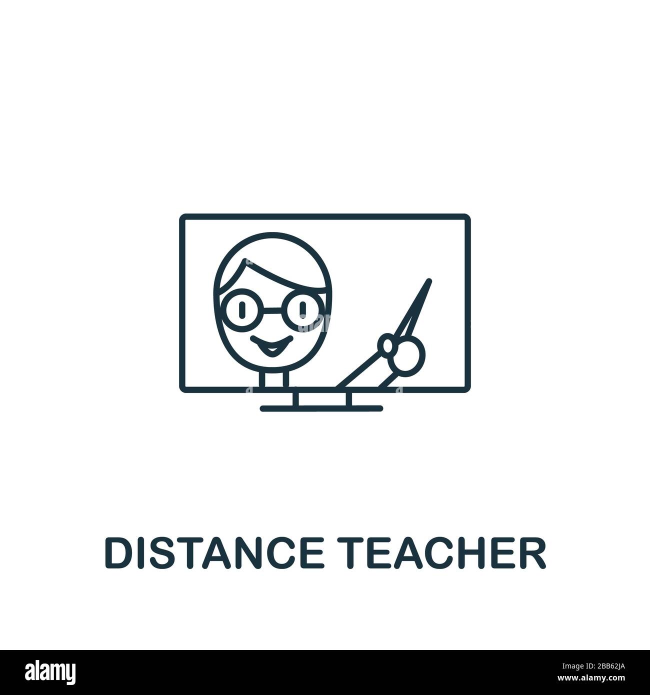Distance Teacher icon from e-learning collection. Simple line element ...
