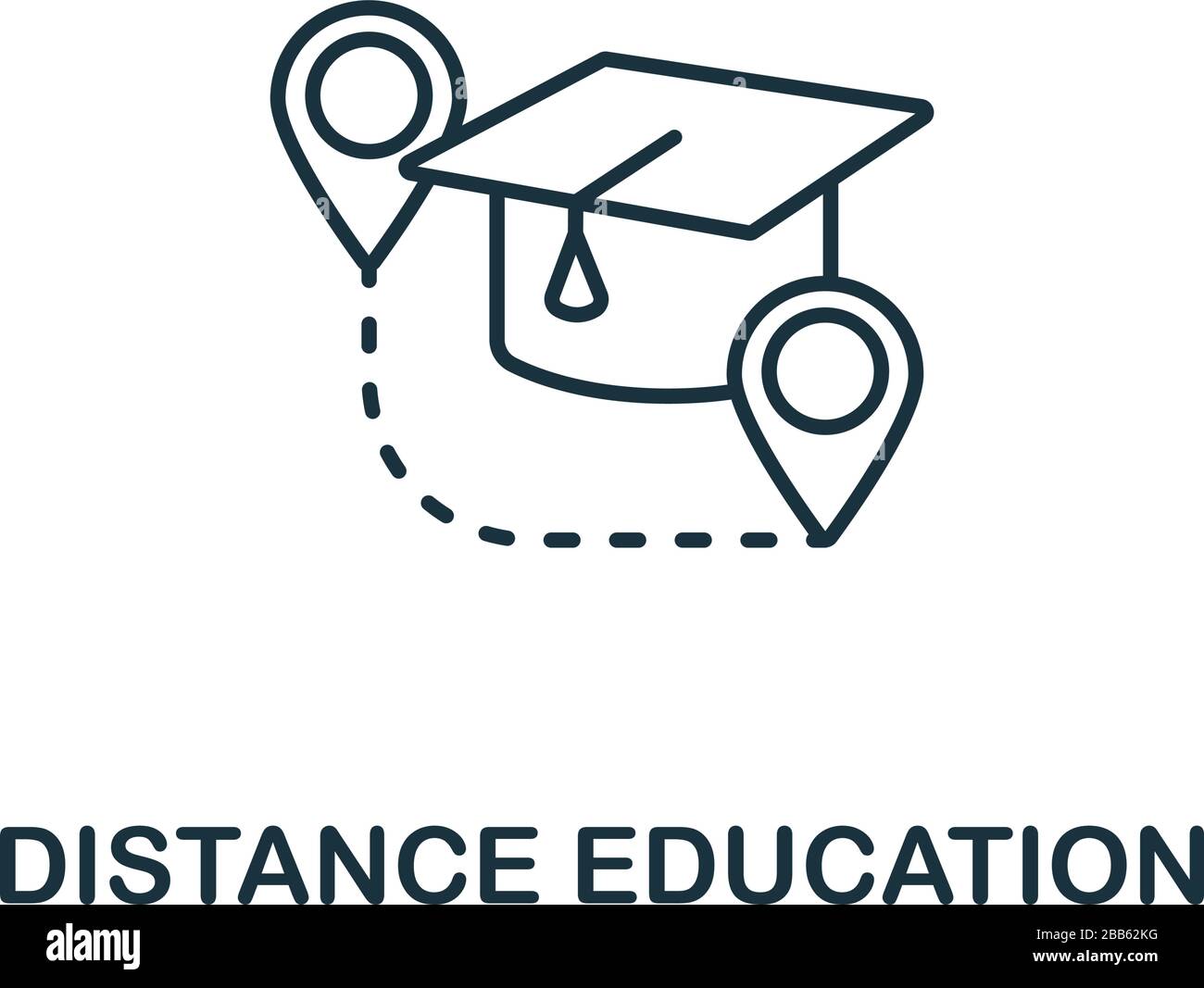 Distance Education icon from e-learning collection. Simple line element ...