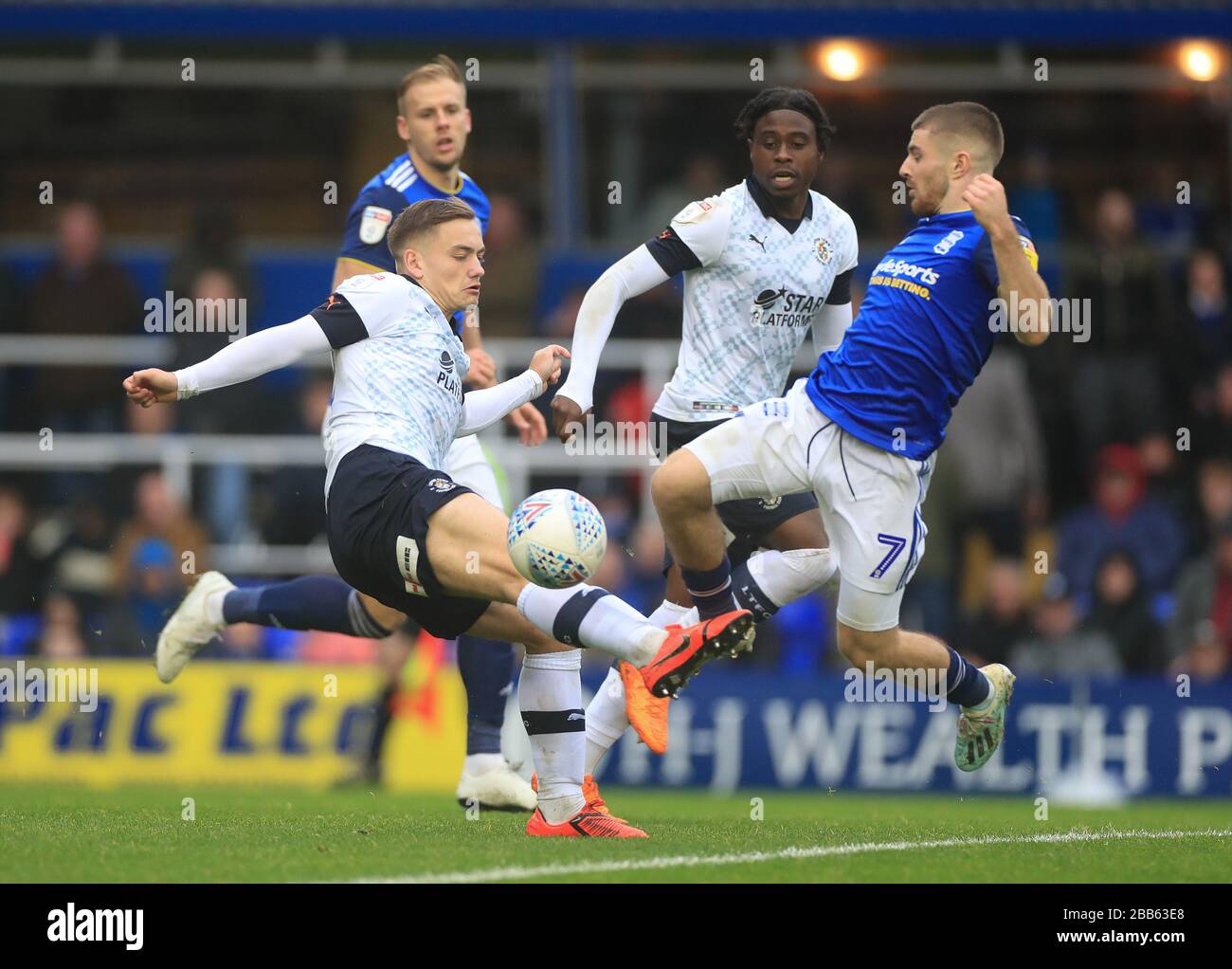Birmingham City's Dan Crowley and Luton Town's Luke Bolton Stock Photo ...