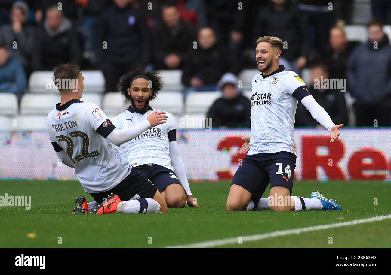 Luton Town's Harry Cornick celebrates scoring their first goal Stock ...