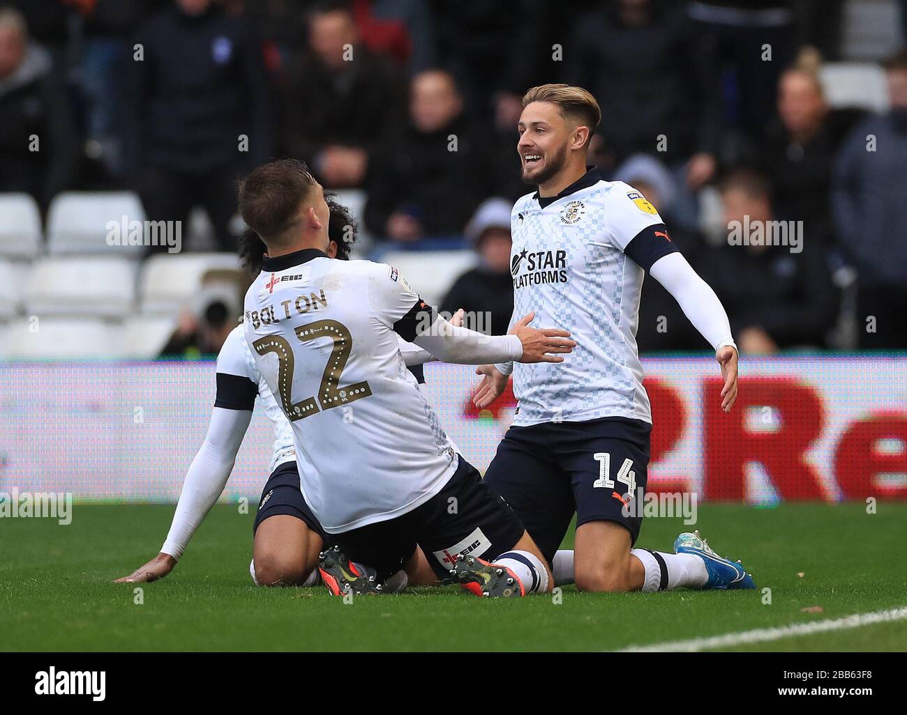 Luton Town's Harry Cornick celebrates scoring their first goal Stock ...
