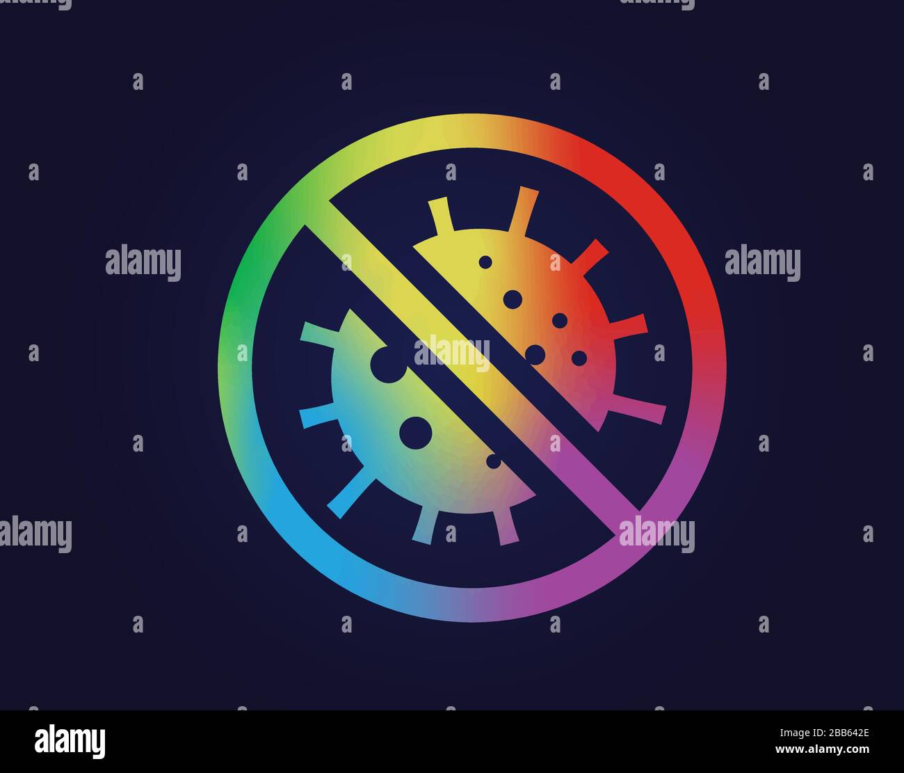The rainbow stop virus spread warning sign flat icon street symbol ...