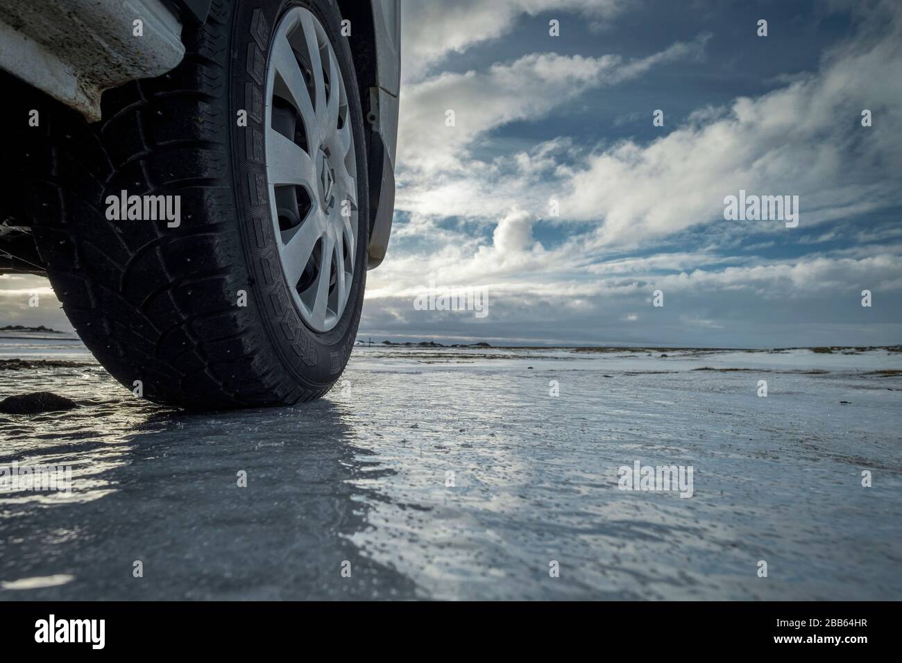 Wheel on ice, Iceland Stock Photo - Alamy