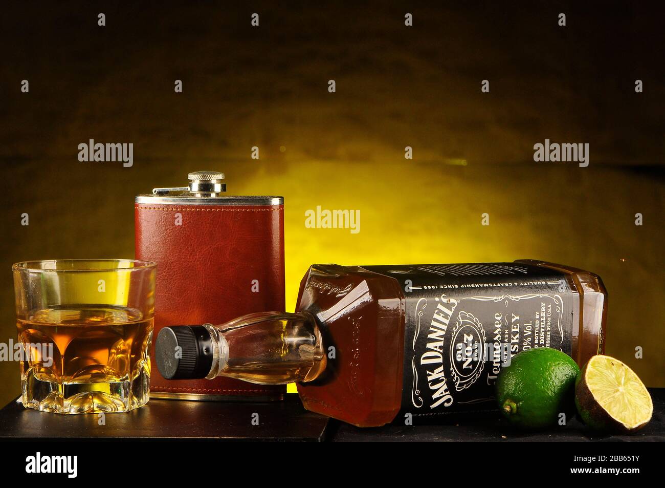 Whiskey Jack Daniel's on a studio shot Stock Photo - Alamy