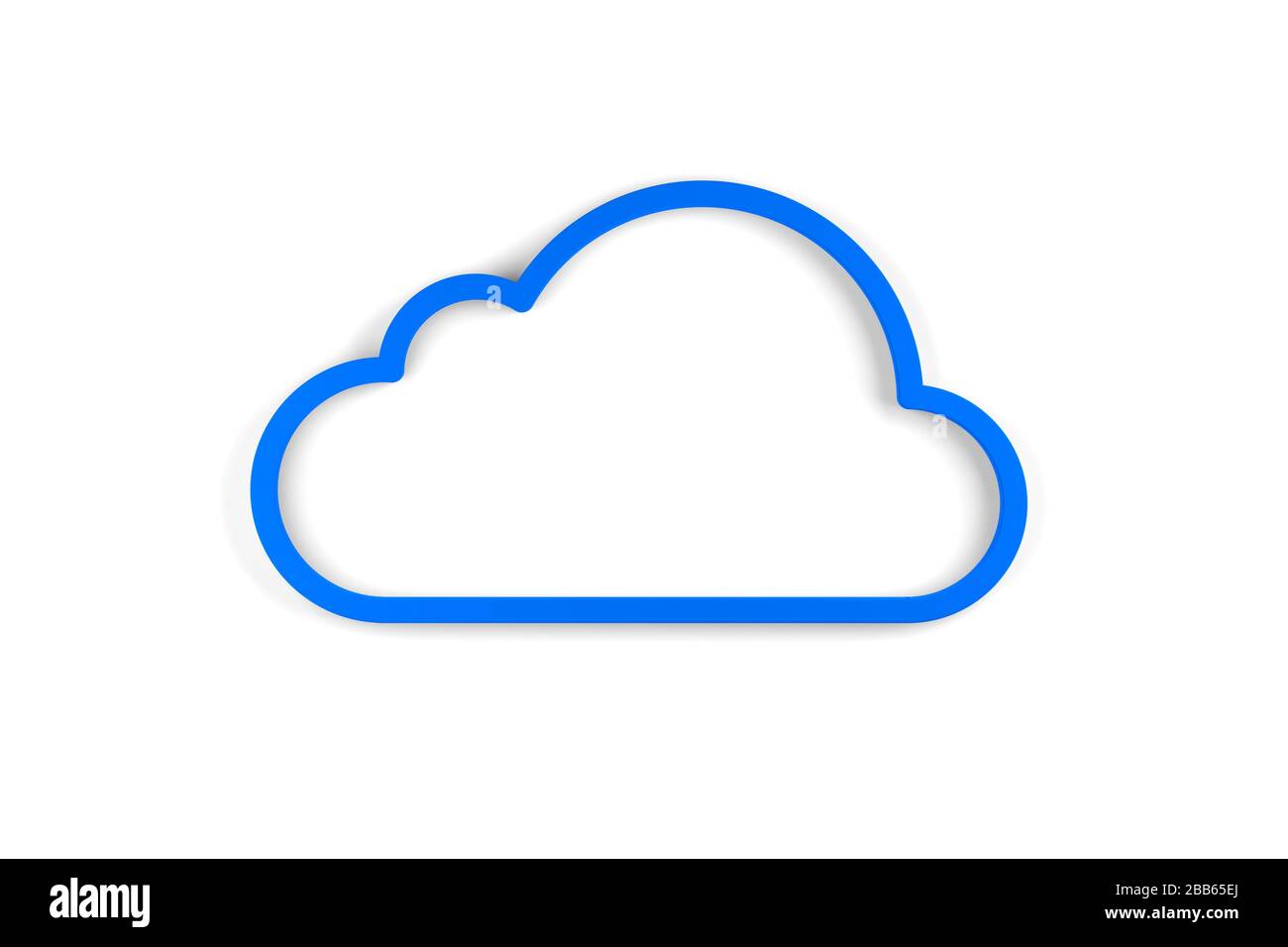 Blue cloud shape with shadow and copy space on white background ...