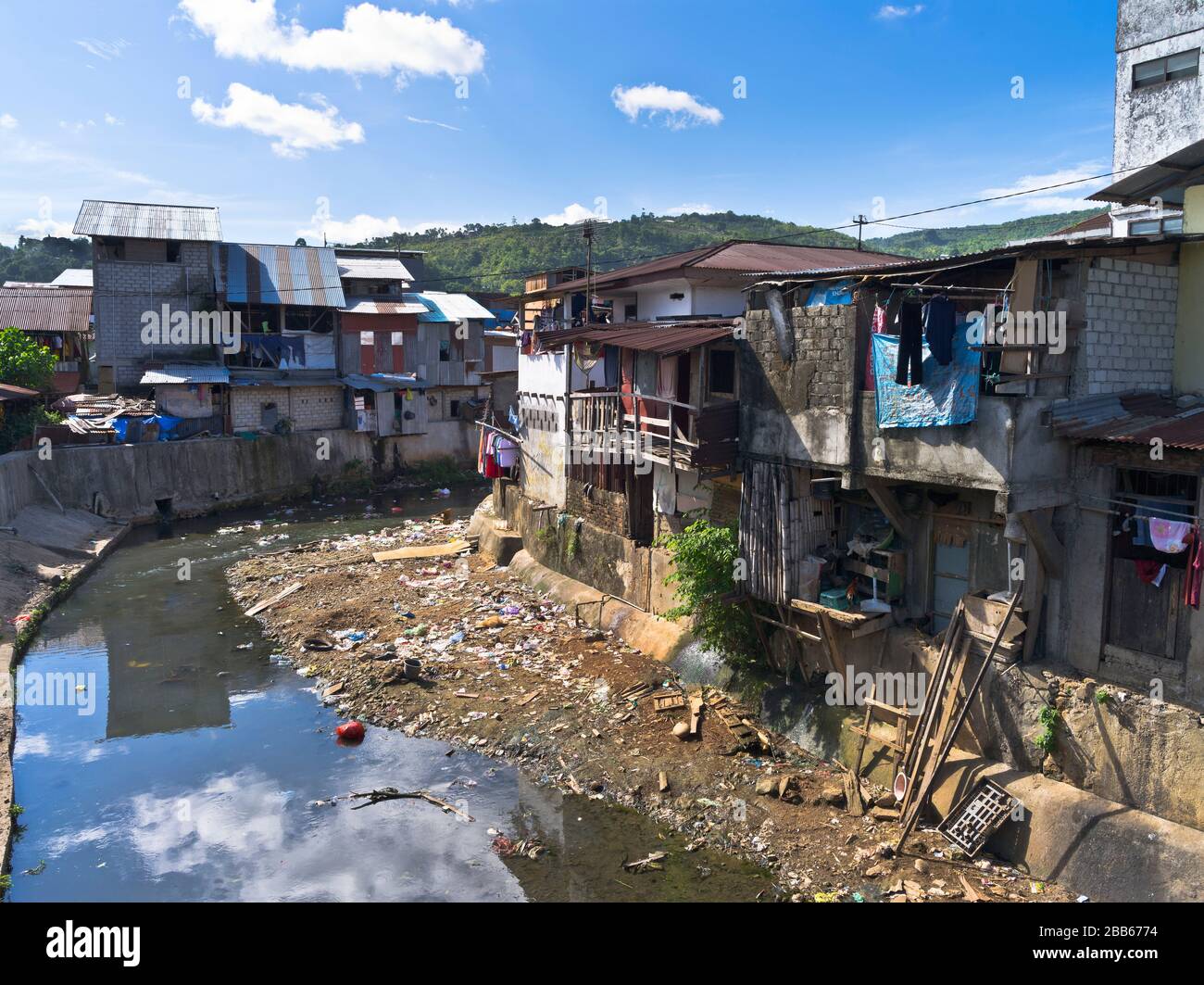 dh Wai Batu Gajah river AMBON MALUKU INDONESIA City housing buildings ...