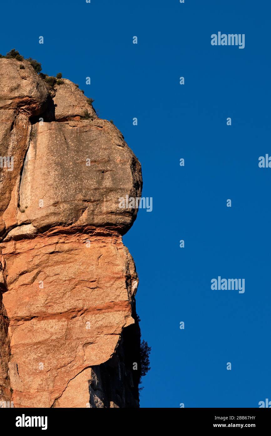 Pareidolia on the mountain of Montserrat with the shape of an Indian ...