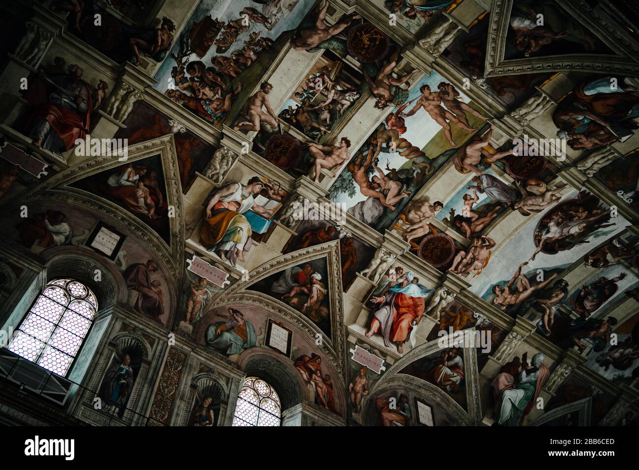 ceiling with Michelangelo painting Stock Photo - Alamy