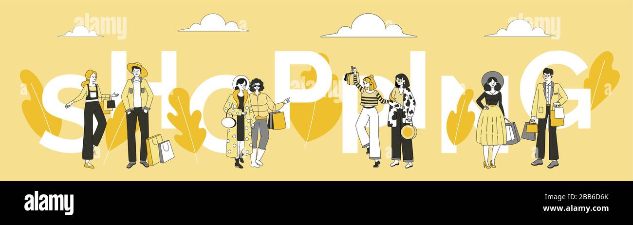 People shop clothing store Stock Vector Images - Alamy