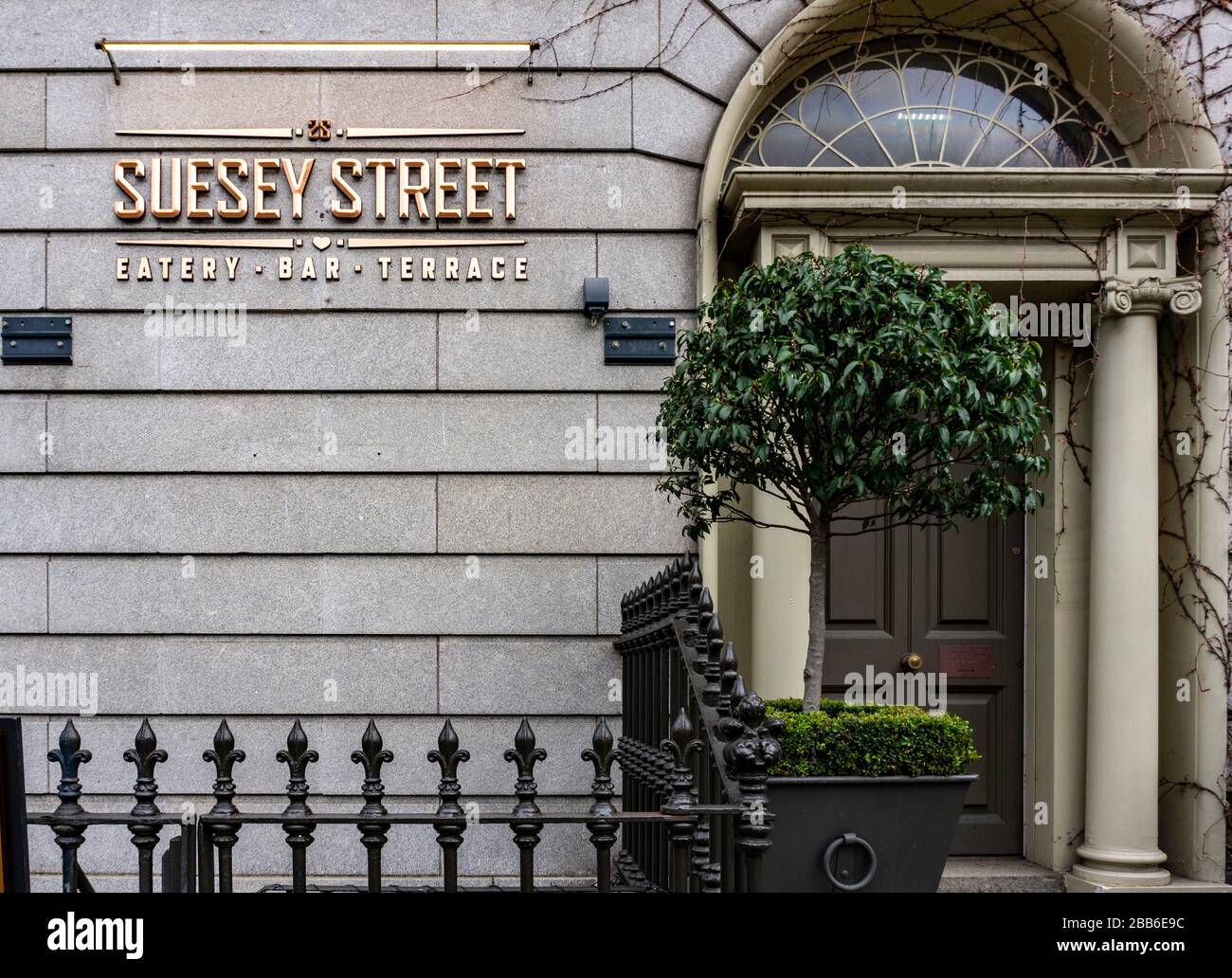 The entrance and facade of the Suesey Street Restaurant in Fitzwilliam ...
