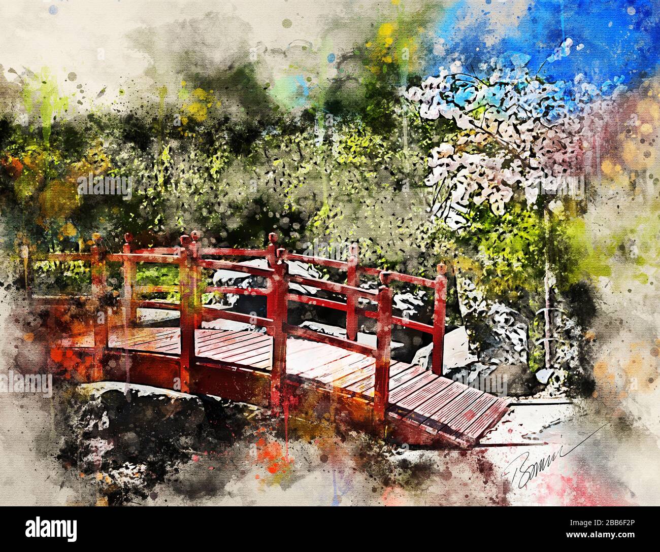 Watercolor by Roland Bouvier : Japanese Easter Stock Photo - Alamy