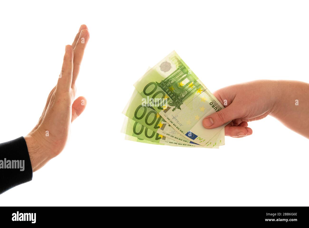 Business man hands giving bribe isolated on gray background. Corruption ...