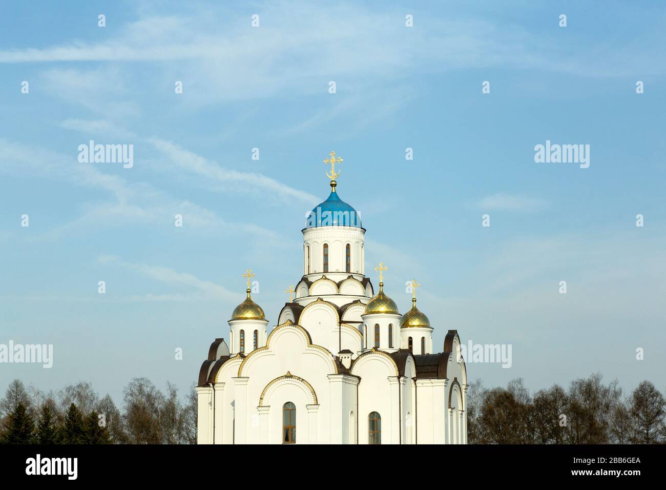 Orthodox church in Russia against the blue sky. Russian Christianity ...