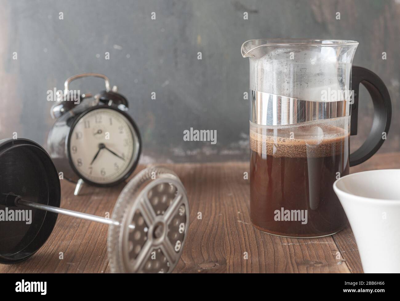 Strong coffee. Caffeine drink. Wake up with coffee. A bright morning ...