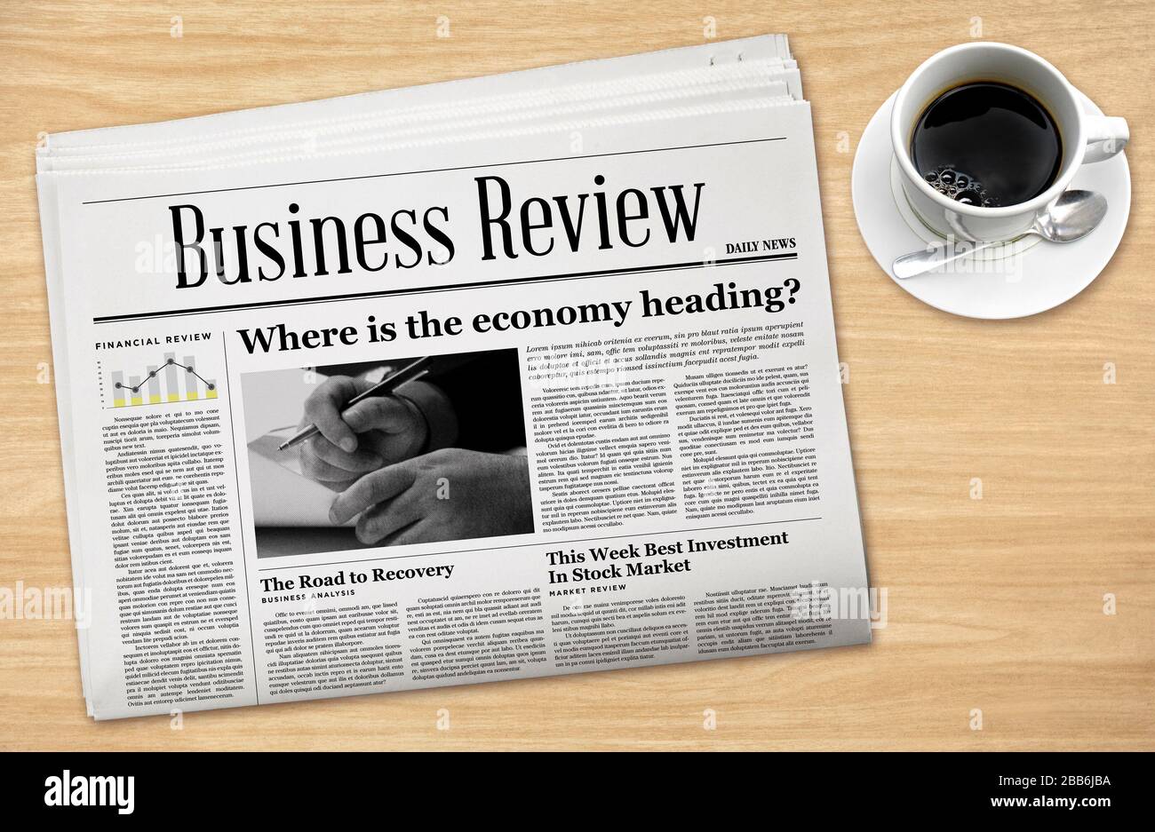 Daily newspaper with a cup of coffee Stock Photo - Alamy