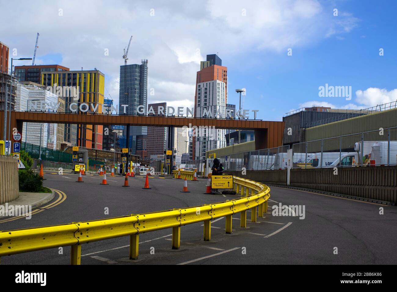 New Covent garden exterior in the London sunshine in spring, London ...
