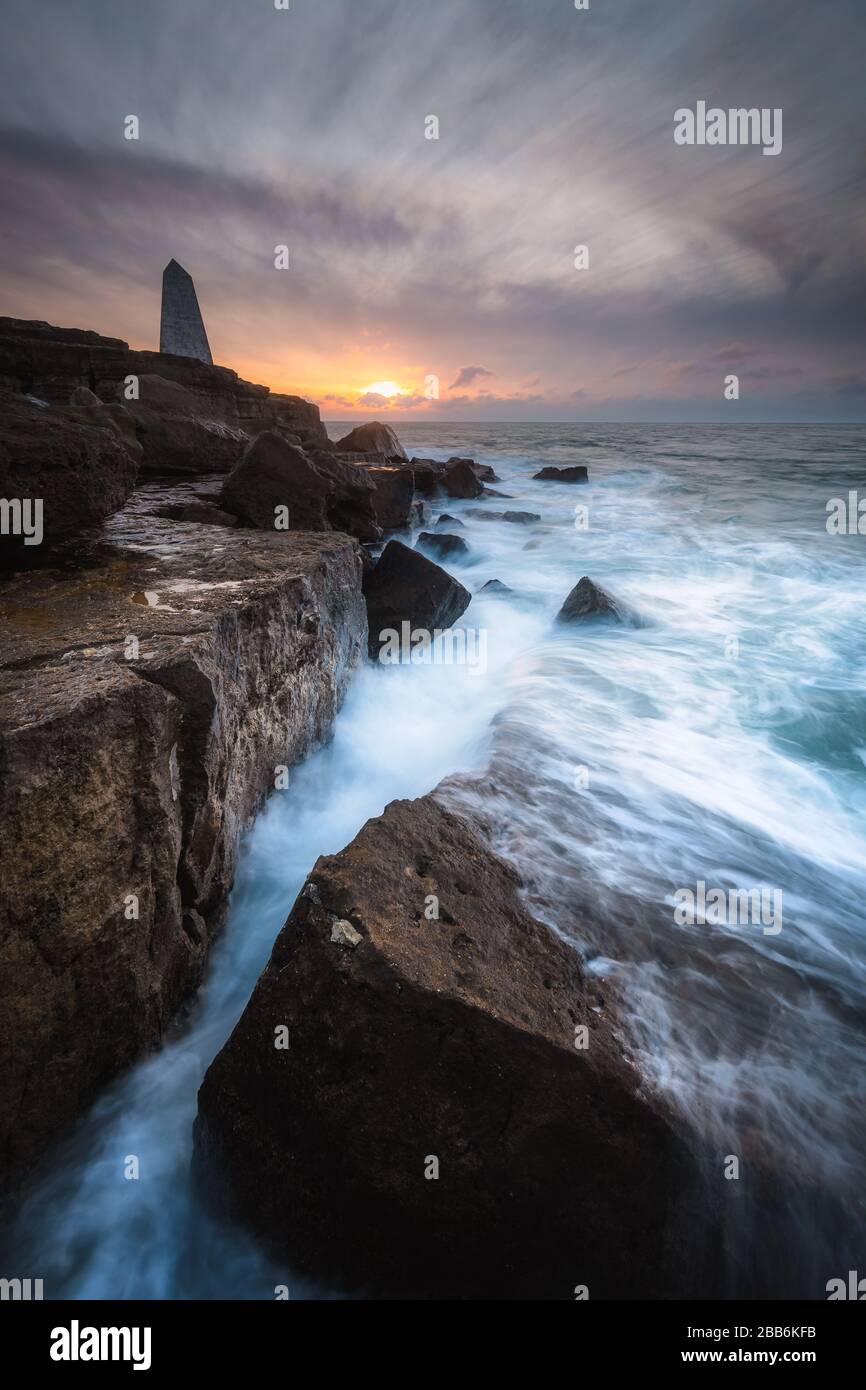 Trinity House Obelisk at Portland Stock Photo - Alamy