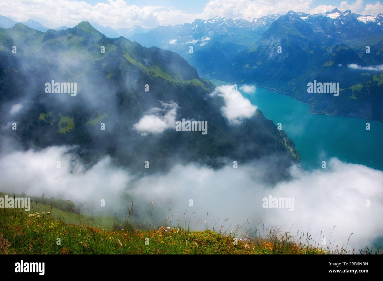 Aerial view of Urnersee lake from Fronalpstock, Switzerland Stock Photo ...