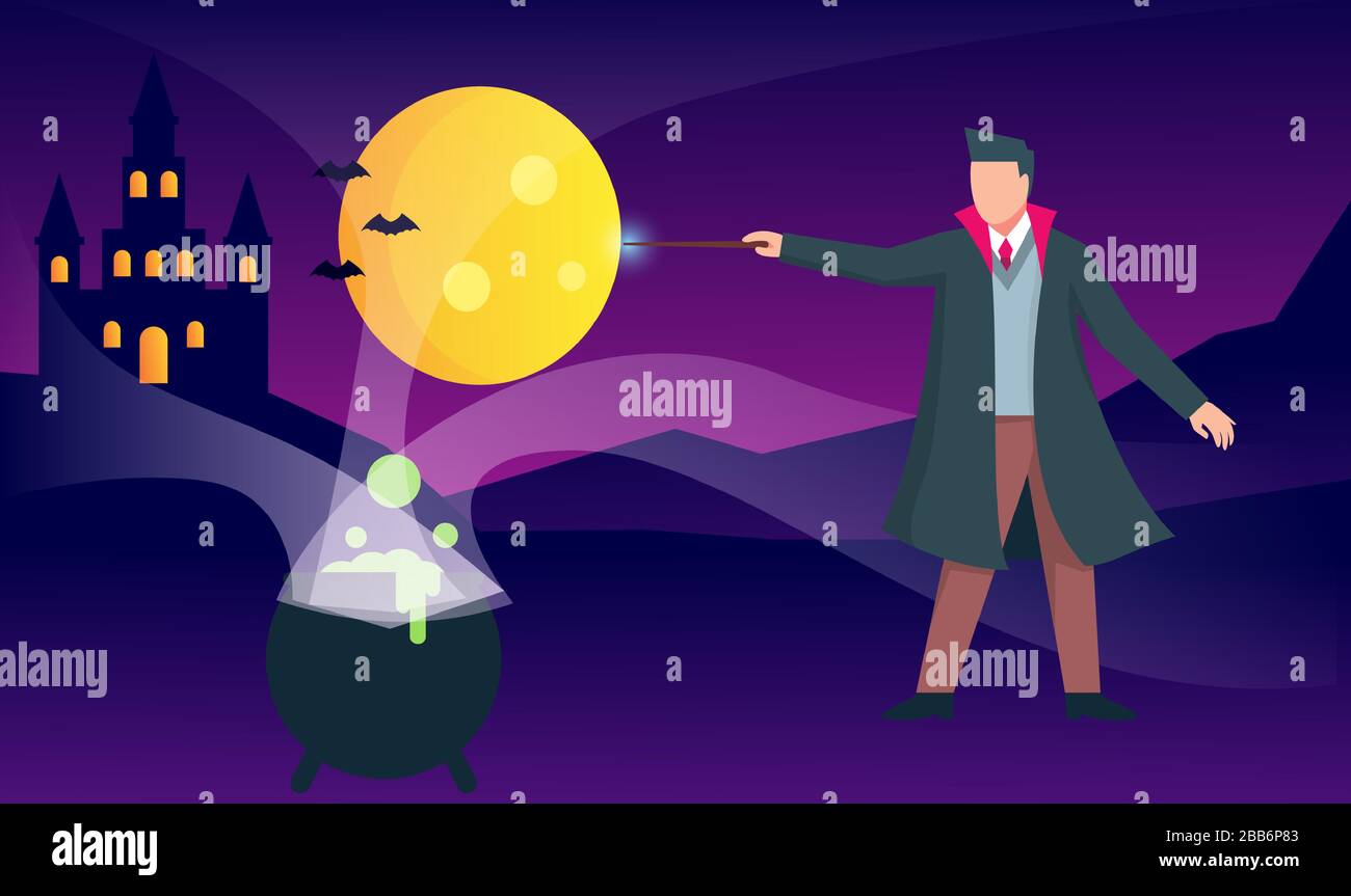 Female magician silhouette hi-res stock photography and images - Alamy