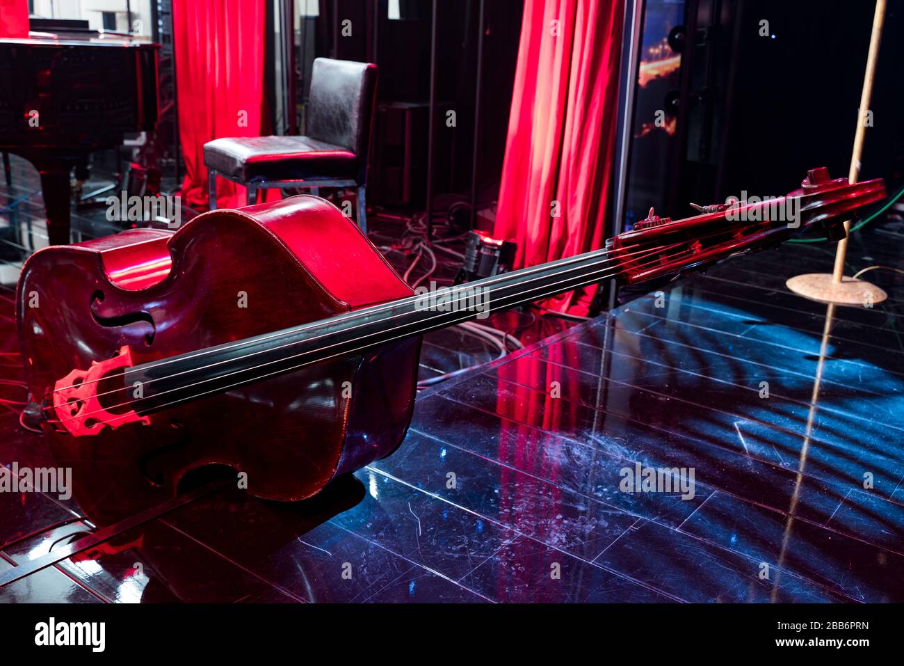 Cello Music instruments on a stage Stock Photo - Alamy