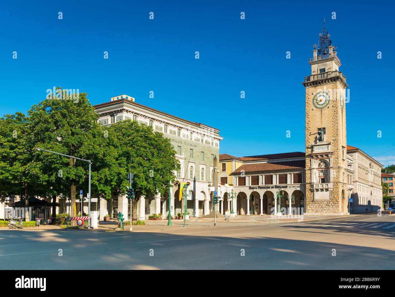 Bergamo - July 2017, Italy: View of the main street of Bergamo ...