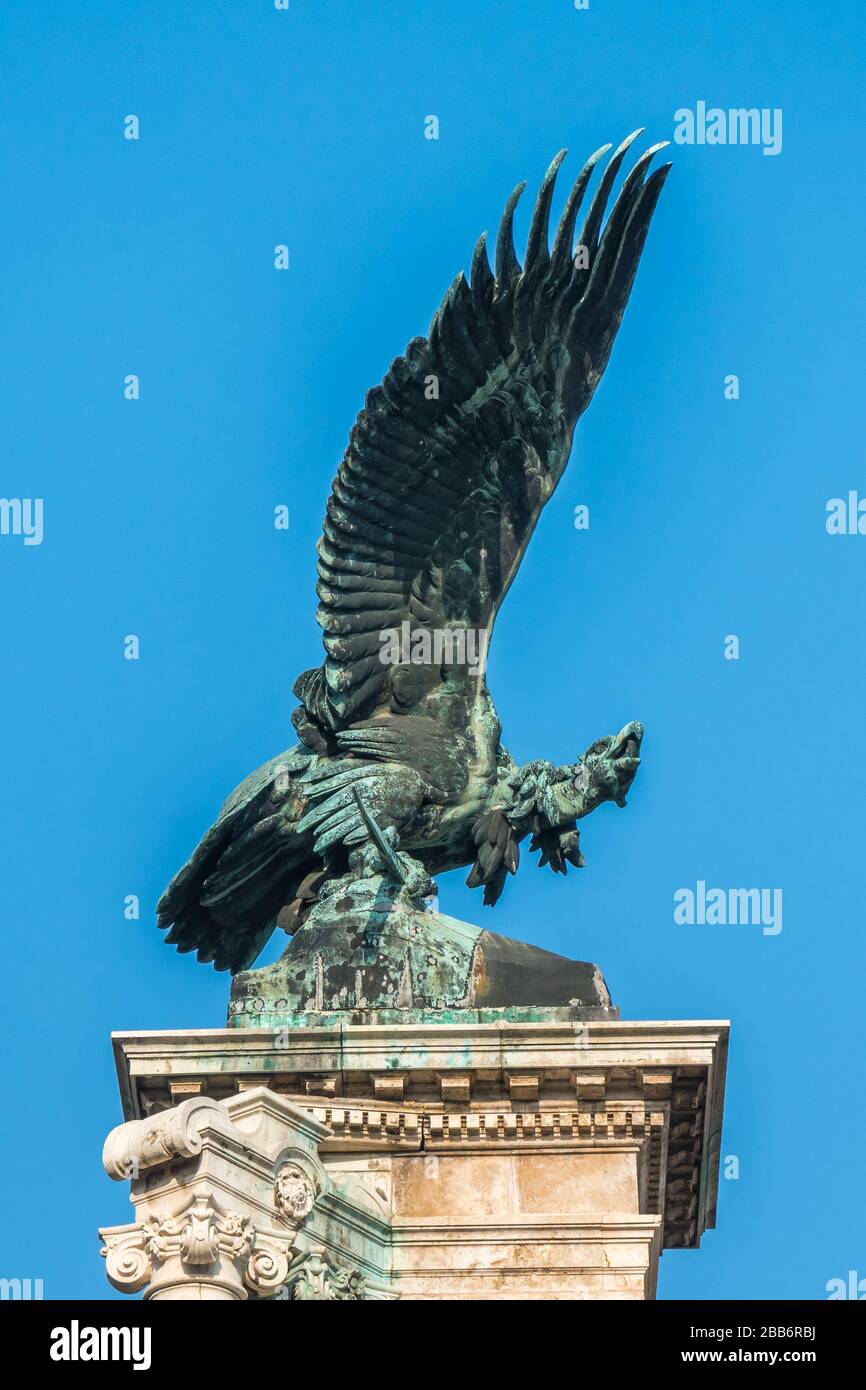 Eagle statue in Buda Palace in Budapest Hungary Stock Photo - Alamy