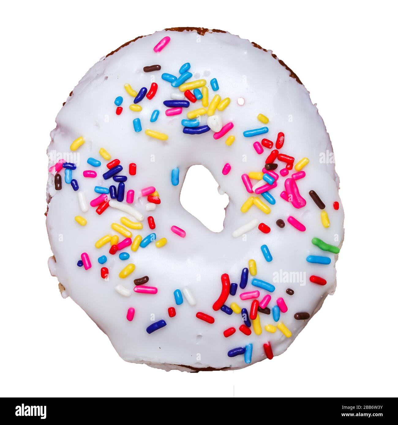 Donuts with color sprinkles isolated on white background top view Stock ...