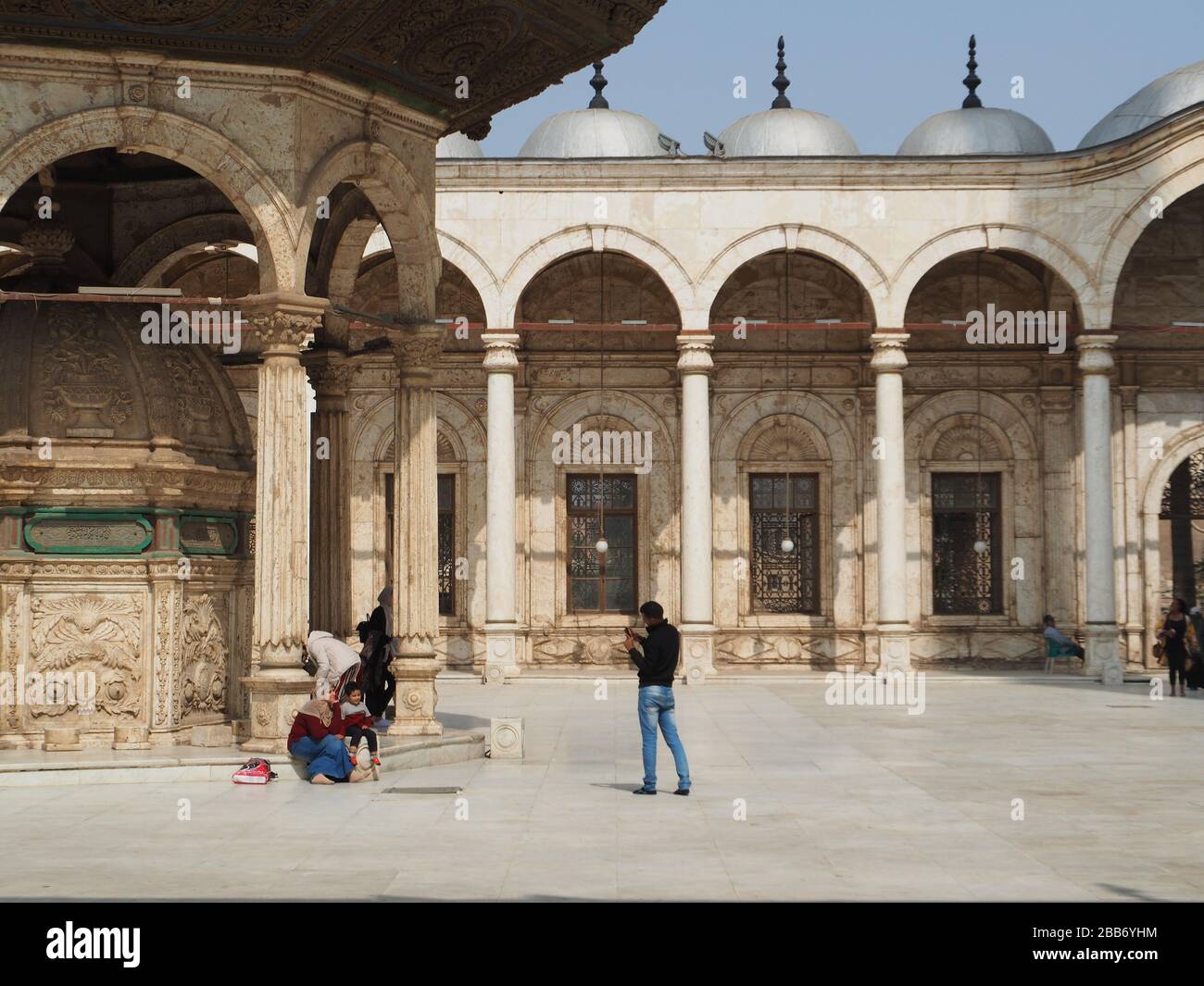 Cairo, Egypt, February 2020 tourists taking photos inside of a ...