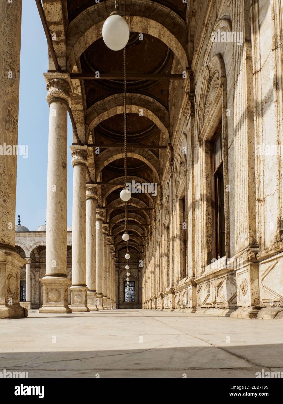 a look from below onto a typical arabic and beautiful decorated ...