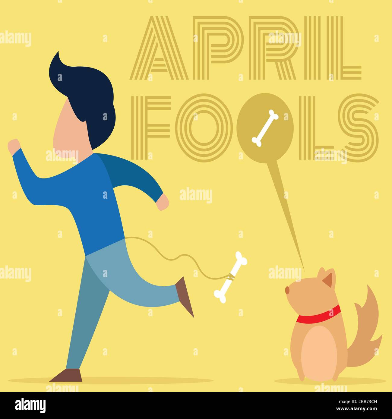 Cartoon illustration funny dog chasing hi-res stock photography and ...