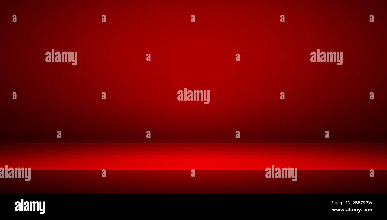 Empty red studio room interior. Clean workshop for photography or ...