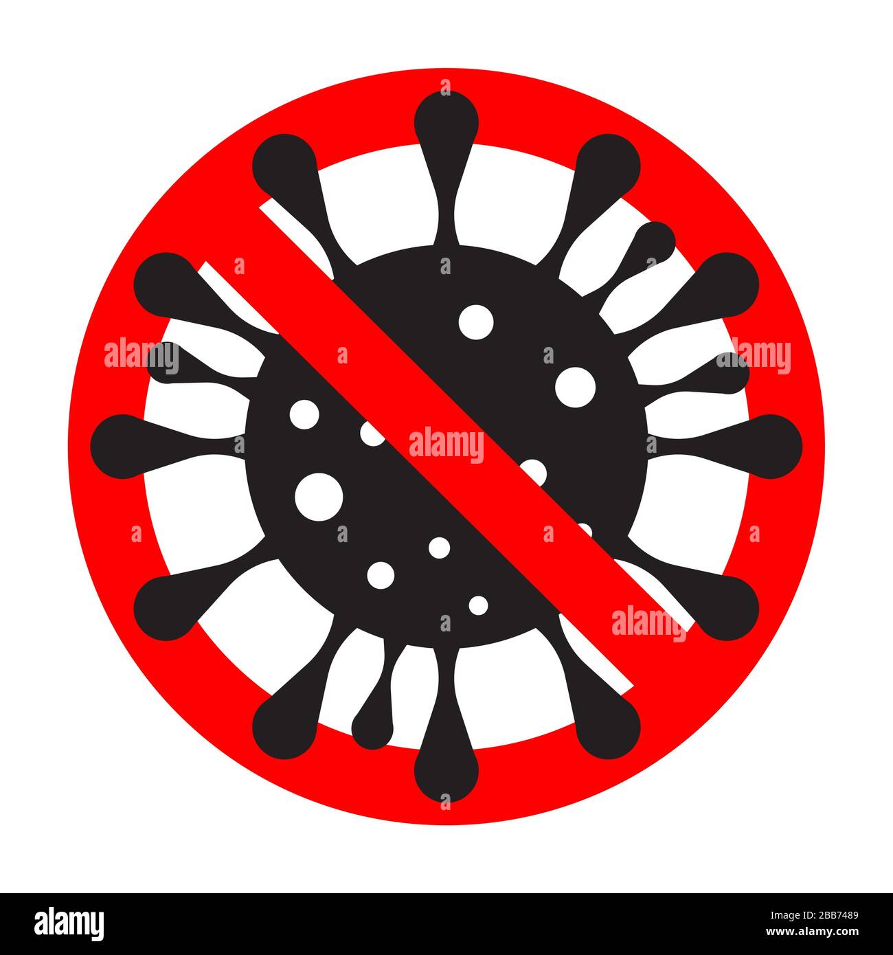 Mark ban corona virus, prohibition symbol. Protect influenza, stop ...