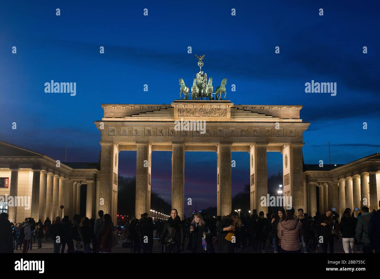 The Brandenburg Gate in Berlin at Night Stock Photo - Alamy