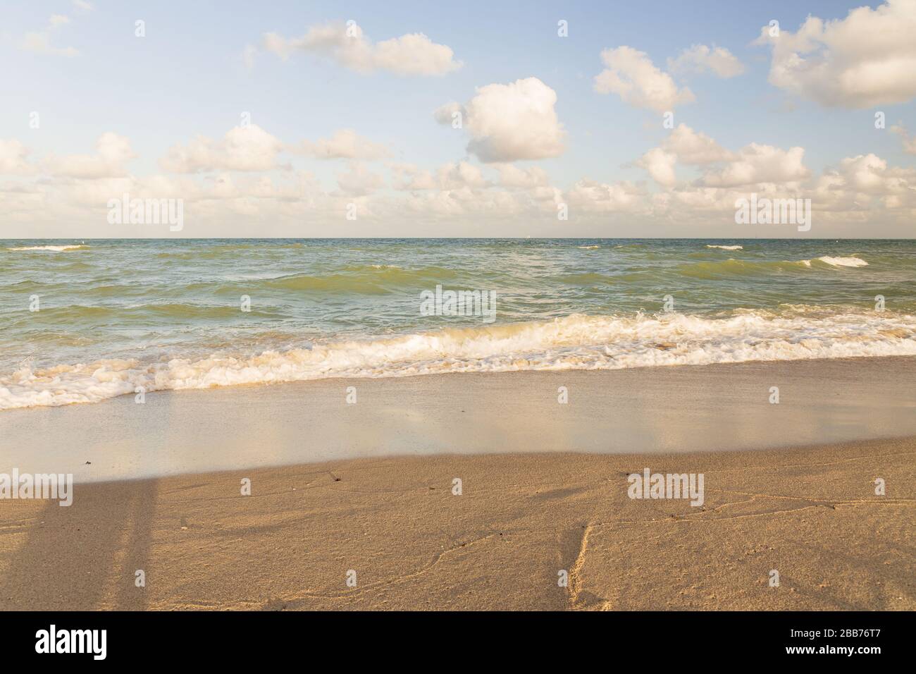 Amazing view of turquoise water of Atlantic ocean and blue sky with ...