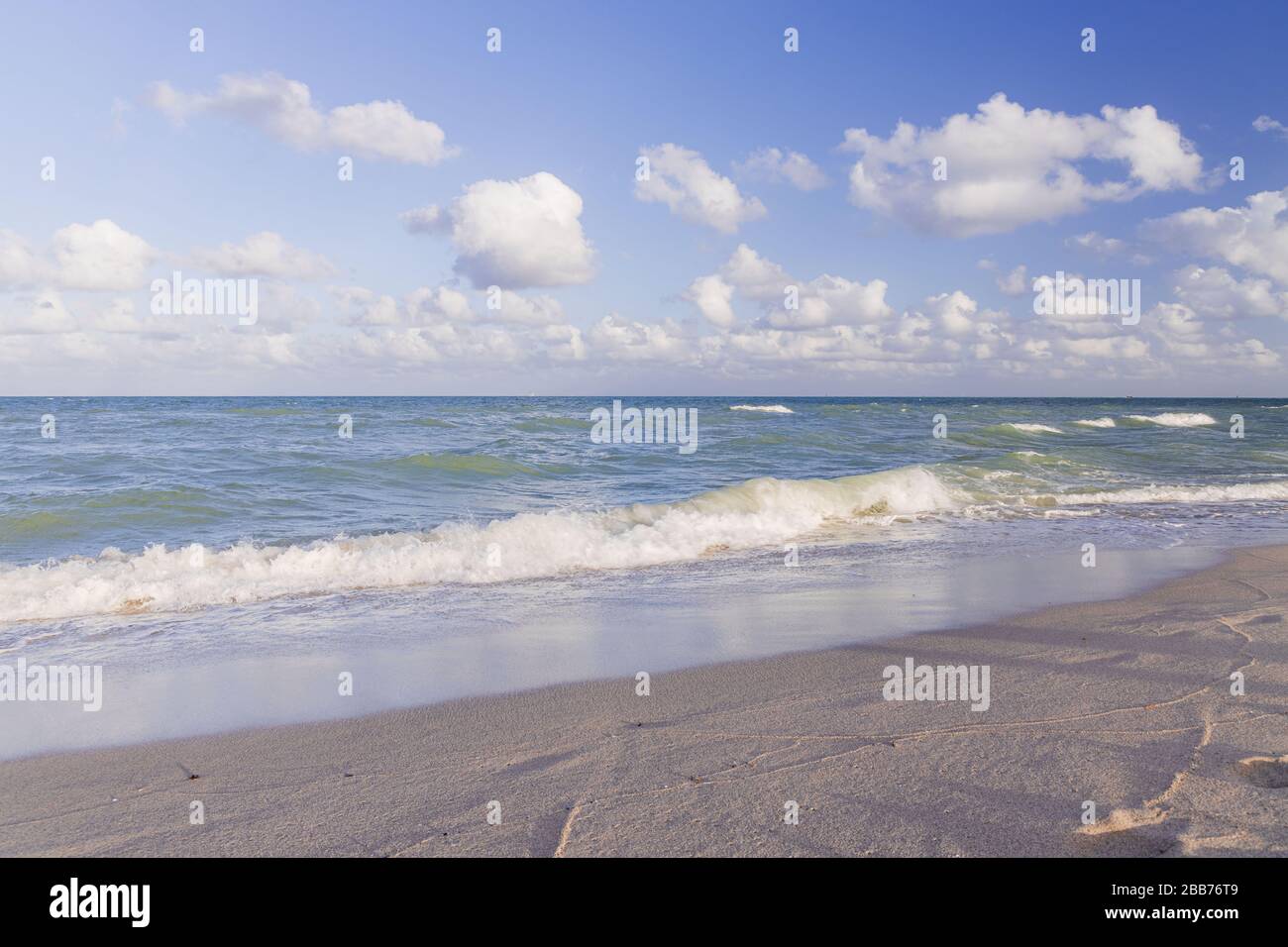 Amazing view of turquoise water of Atlantic ocean and blue sky with ...