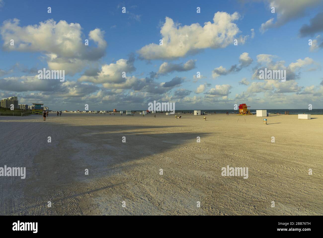 Beautiful landscape view of Miami South Beach coast line. Sand beach ...