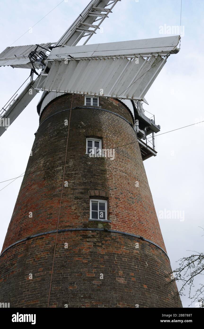 Windmill, Stansted Mountfitchet, Essex, is a red brick round tower mill ...