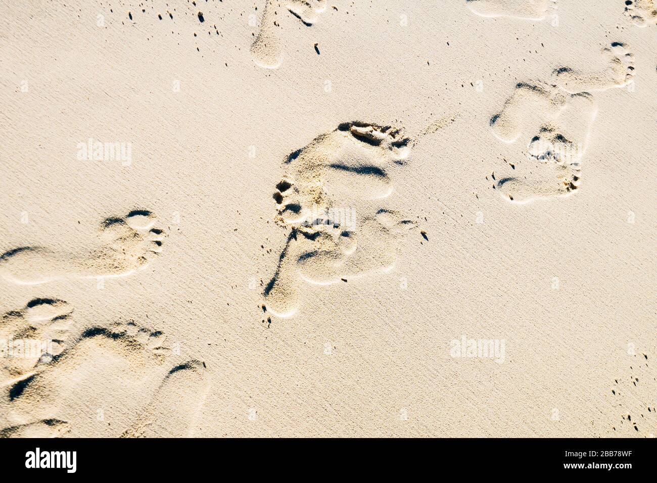 Deep footprints on sand photographed on beach Stock Photo - Alamy