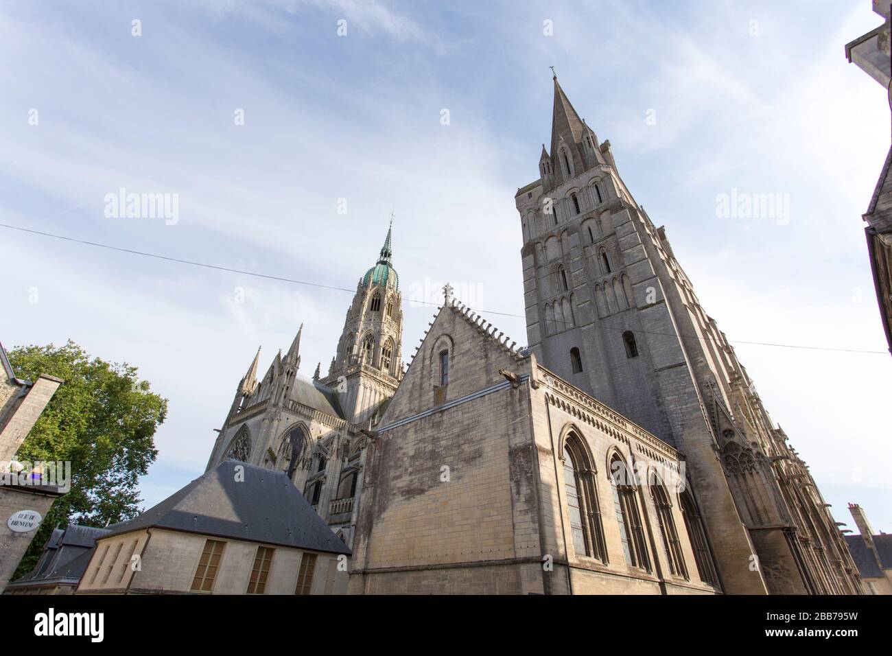 Bayeux, France - August 14, 2016: view of the cathedral church in a ...