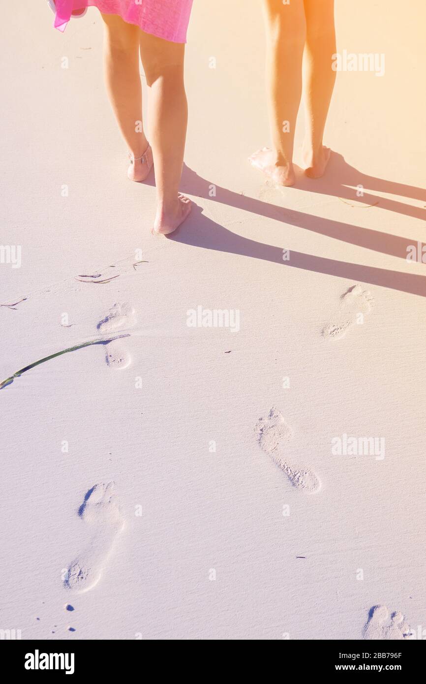 Deep footprints on sand photographed on beach Stock Photo - Alamy