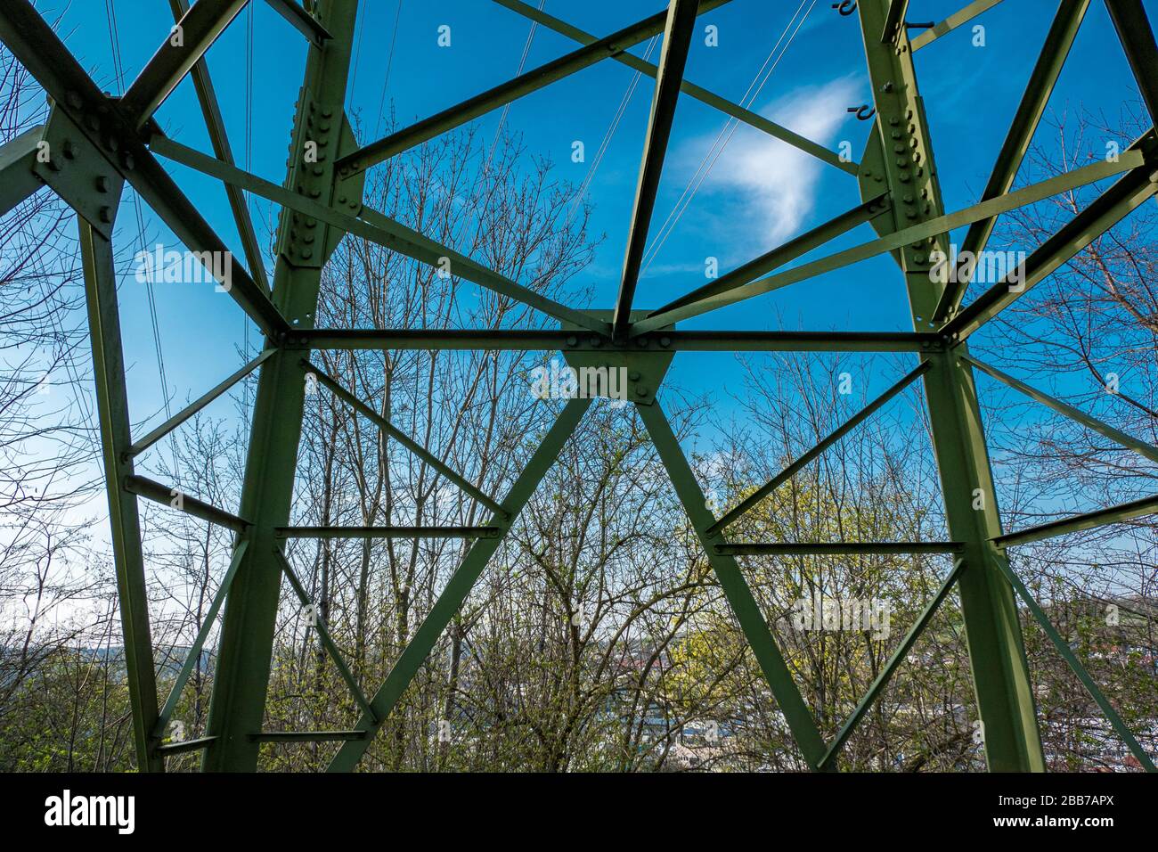 High voltage pylon Steel scaffolding Stock Photo - Alamy
