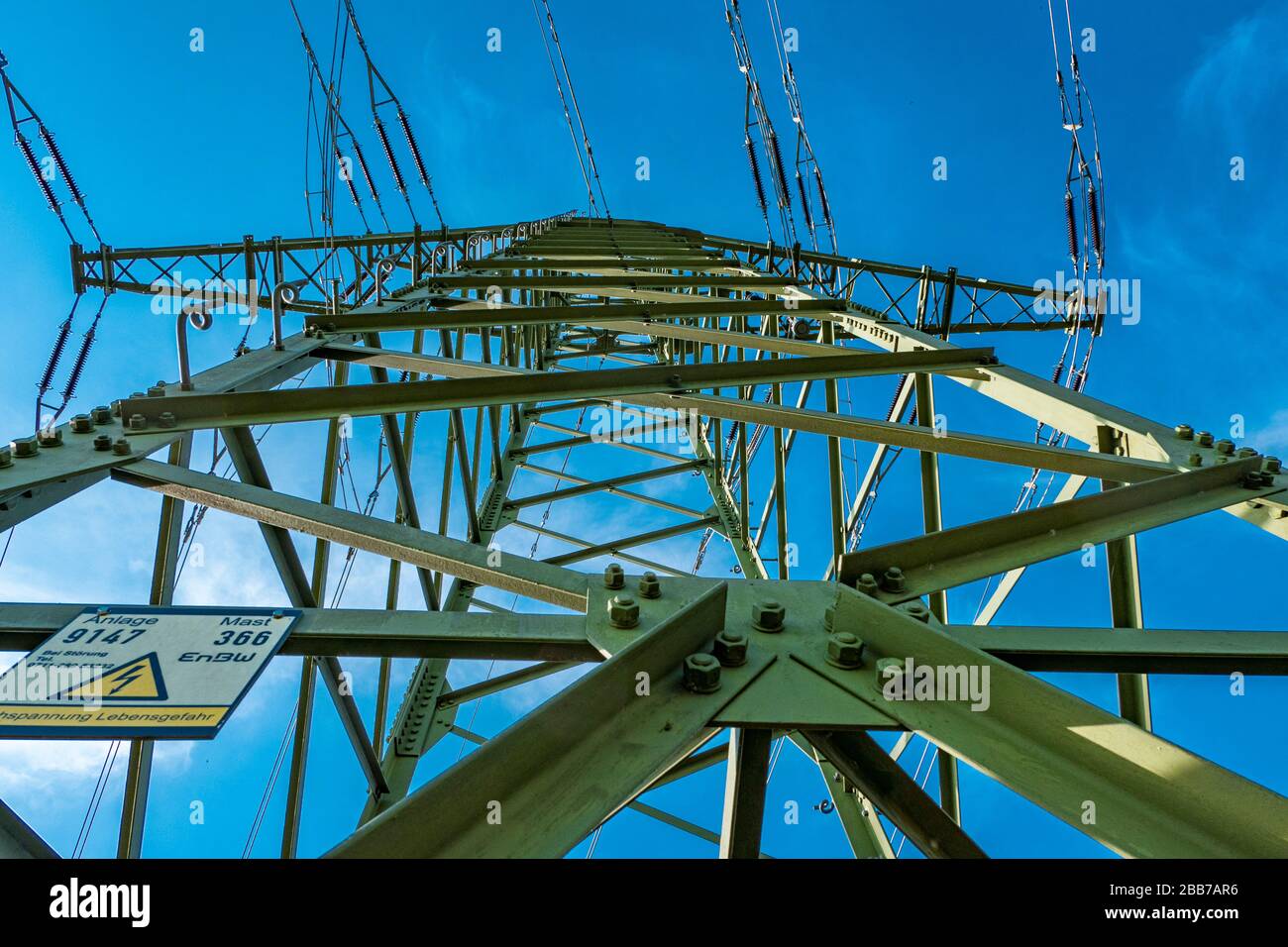 High voltage pylon Steel scaffolding Stock Photo - Alamy