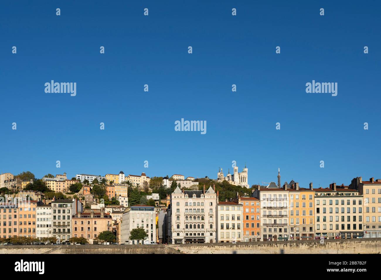 View of Lyon city with big blue sky, France, Europe Stock Photo - Alamy