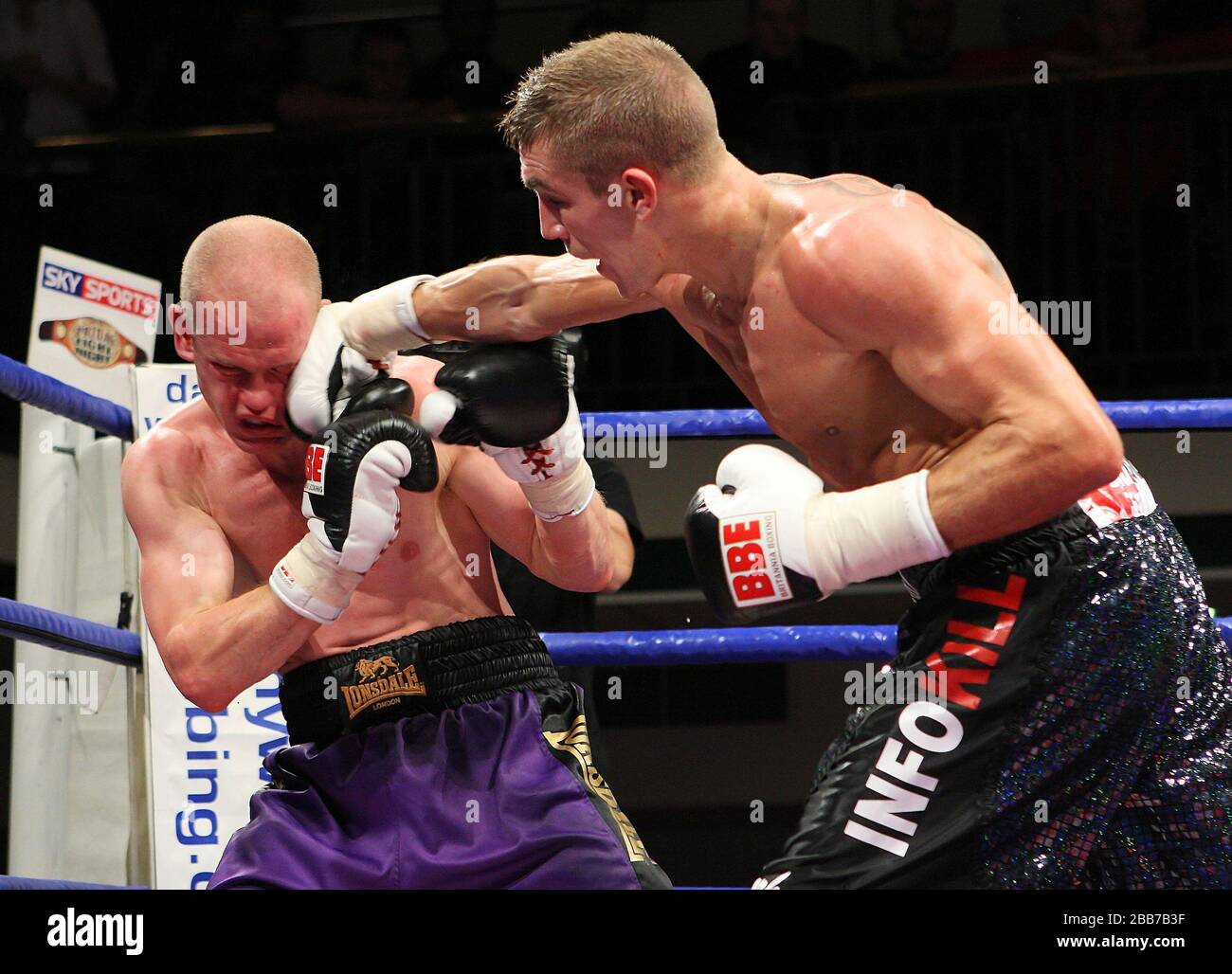 Mark Thomspon (Manchester, black shorts) defeats Gatis Skuja (Bethnal ...