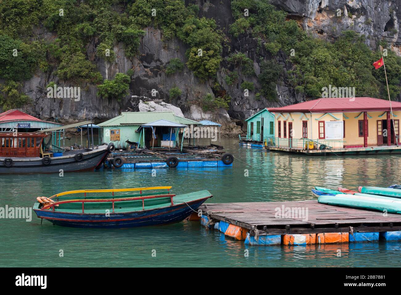 Floating village in Halong Bay,Vietnam,Asia Stock Photo - Alamy